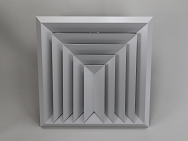 square aluminium 3 way grille complete with neck adaptor and clips